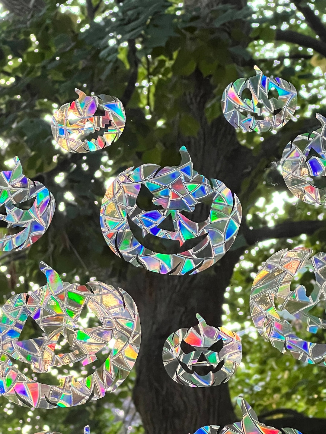 Halloween Jack O'lantern Suncatcher Sticker, Prism Window Cling ...