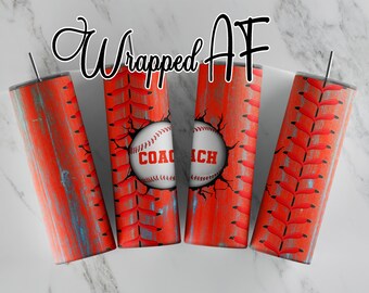 Baseball Coach American Flag 20oz Skinny Tumbler Sublimation - Etsy