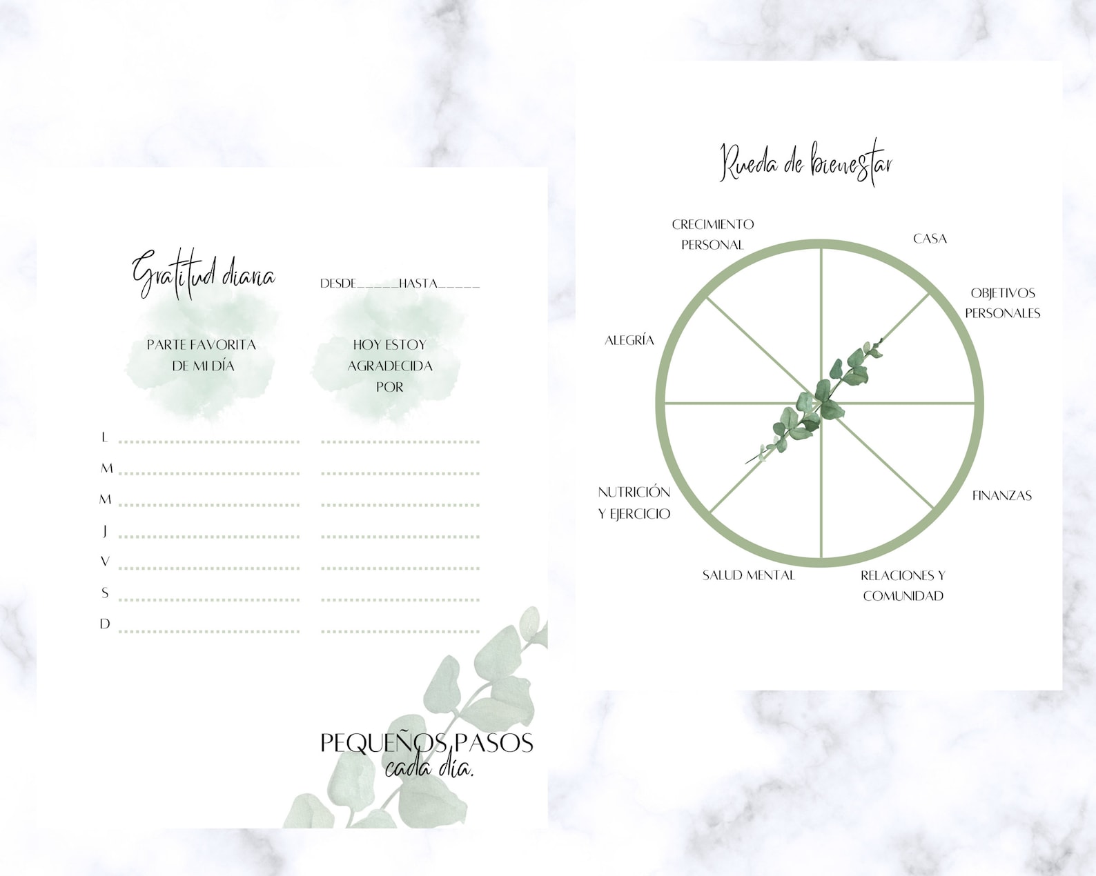 Spanish Digital Self-care Planner| Calendario Digital Del Bienestar En ...