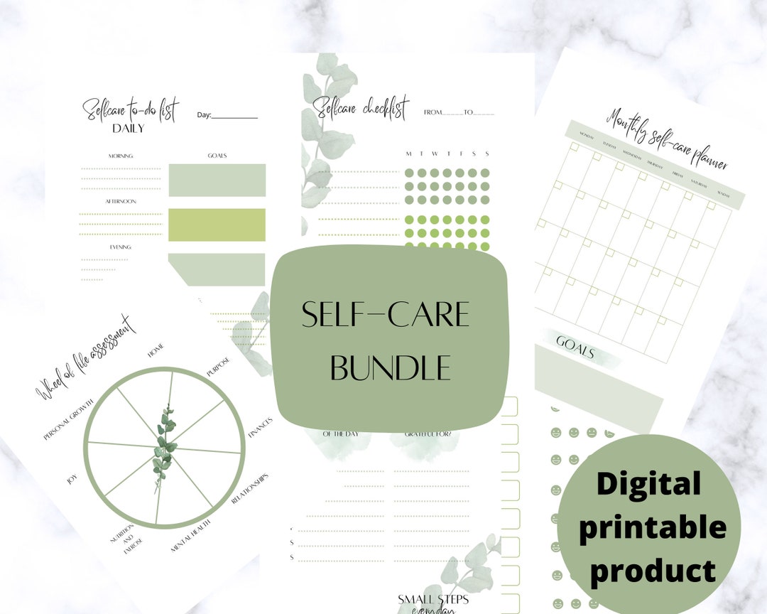 Digital Self-care Bundle| Printable Bundle| Mood Tracker| Gratitude ...