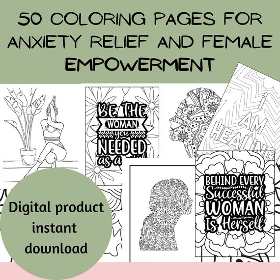Digital Coloring Pages Anxiety Relief Coloring Pages for - Etsy