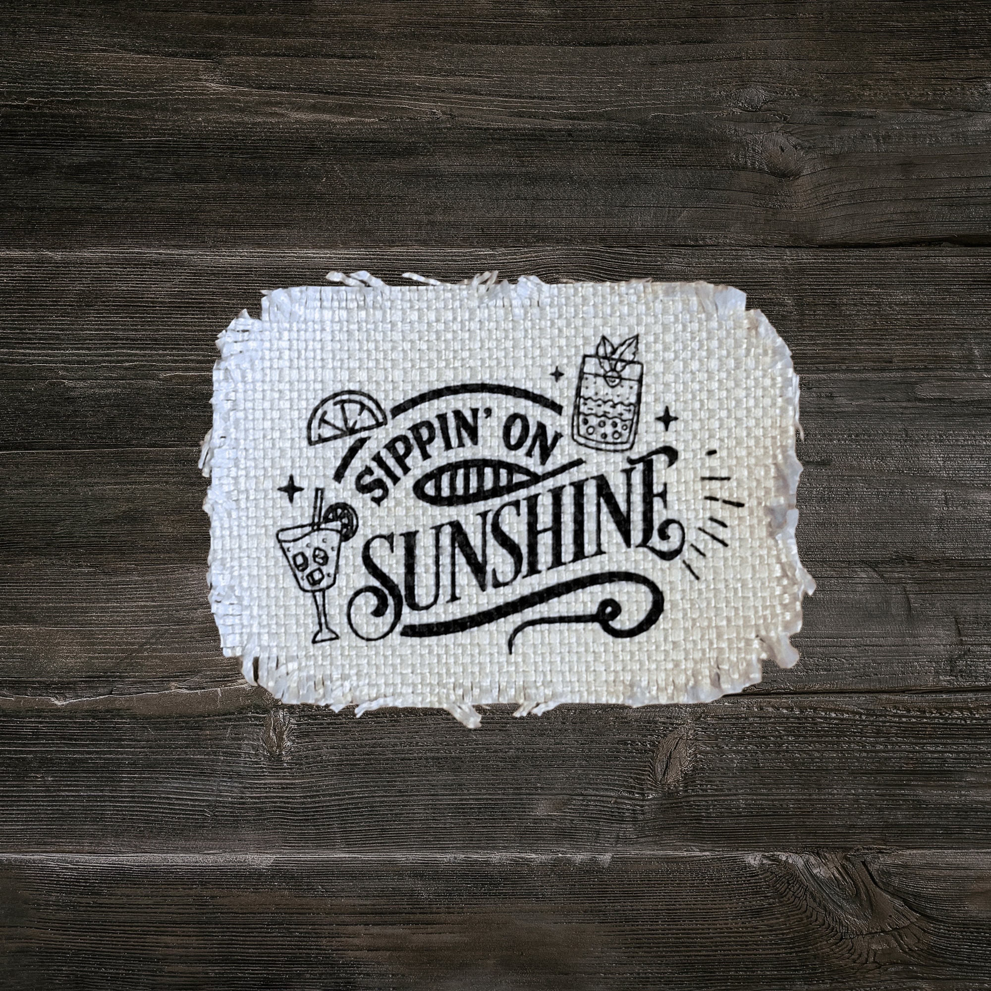 Summer Frayed Hat Patches Custom Hat or Cap Patch Sunshine Patch for Pants Distressed Frayed ...