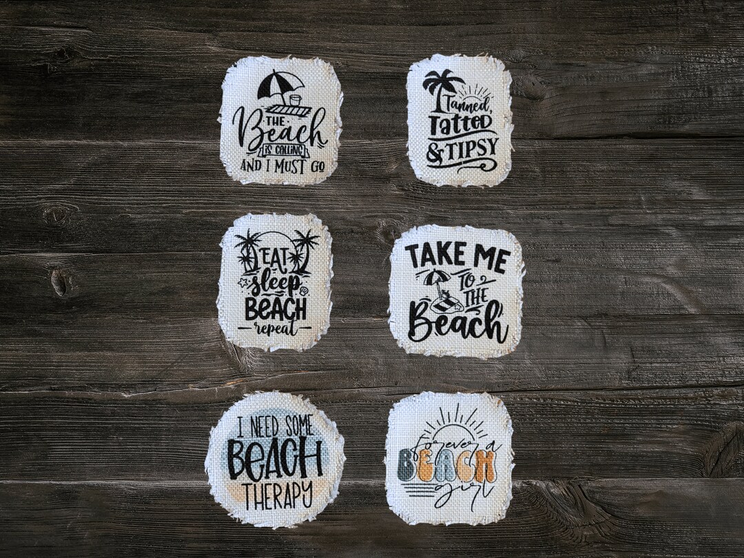 Beach Frayed Hat Patches Custom Hat or Cap Patch Drinking Patch for ...