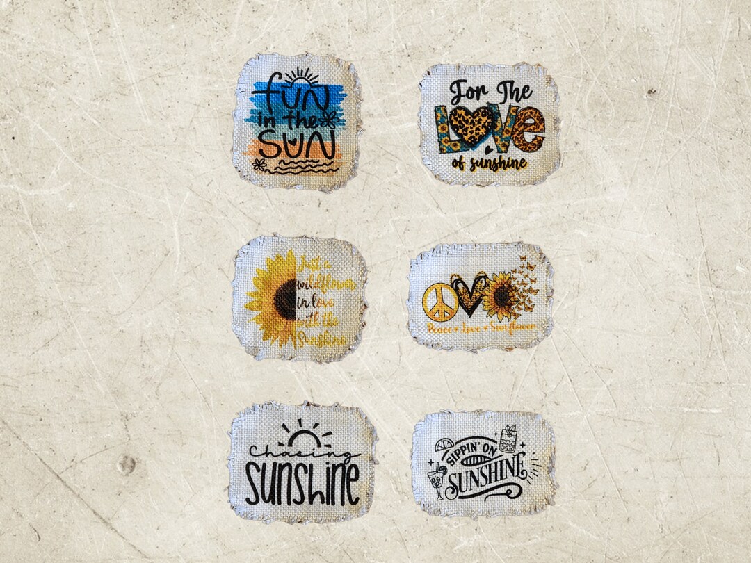 Summer Frayed Hat Patches Custom Hat or Cap Patch Sunshine - Etsy