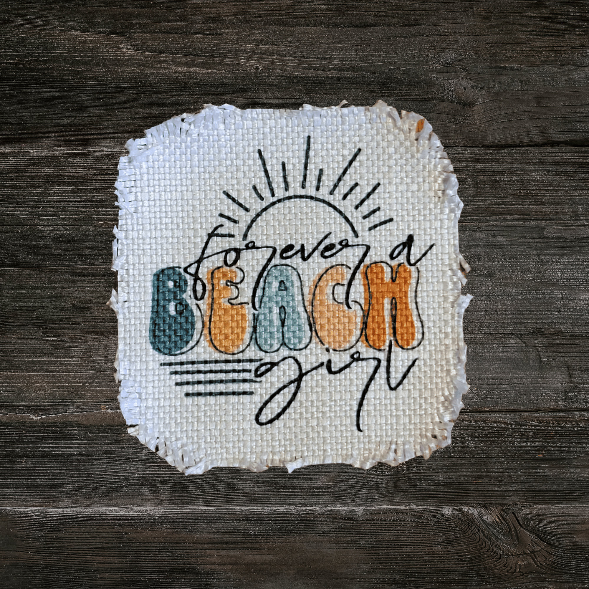 Beach Frayed Hat Patches - Custom Hat or Cap Patch - Drinking Patch for ...