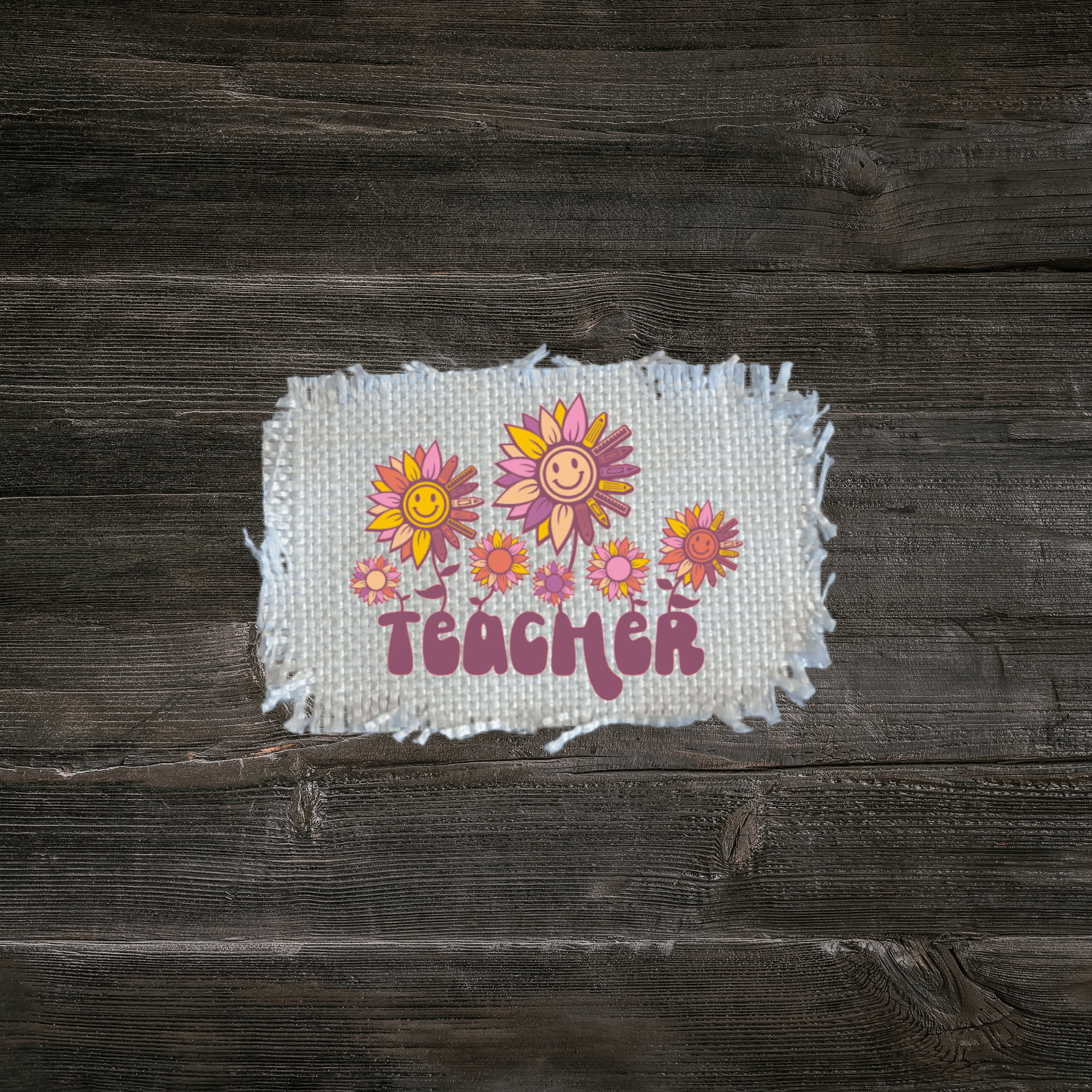 Teacher Patches - Frayed Hat Patches - Hat Patch - Cap Patch - Custom ...