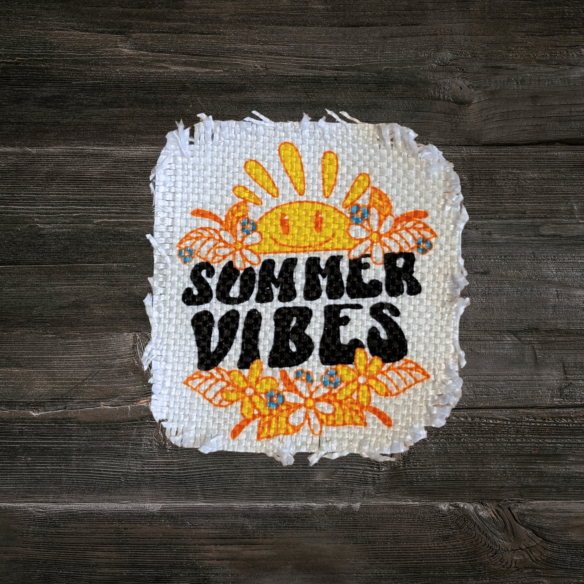 Summer Frayed Hat Patches Custom Hat or Cap Patch Retro Patch for Pants ...