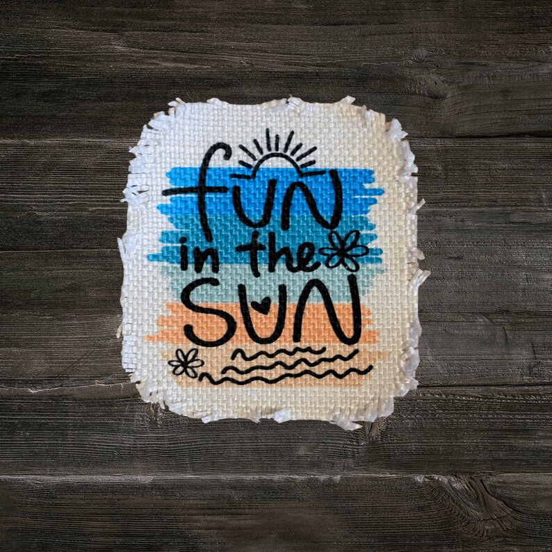Summer Frayed Hat Patches Custom Hat or Cap Patch Sunshine Patch for ...