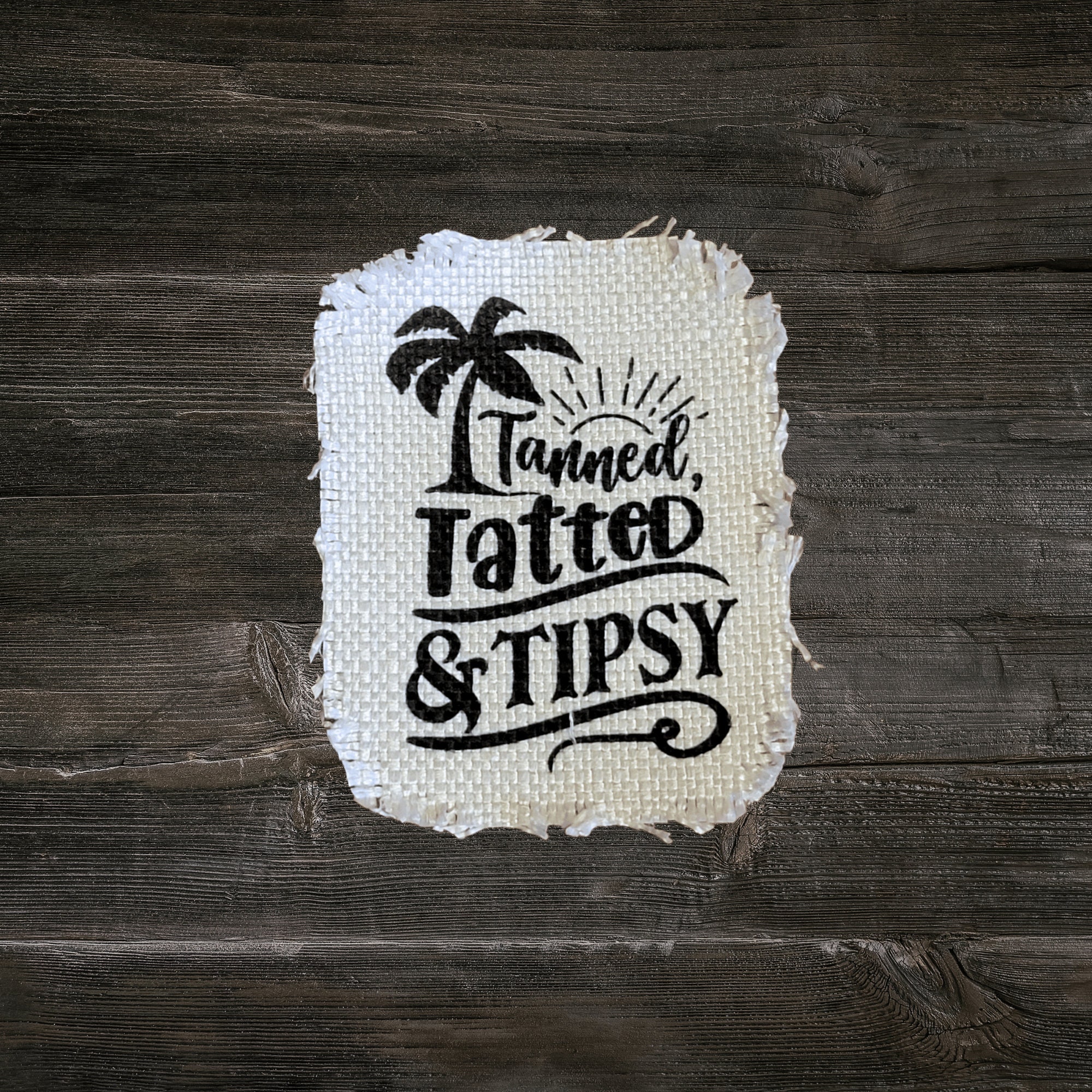 Beach Frayed Hat Patches - Custom Hat or Cap Patch - Drinking Patch for ...