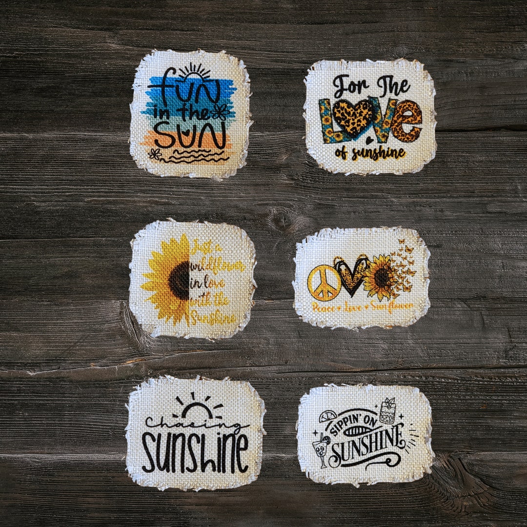 Summer Frayed Hat Patches - Custom Hat or Cap Patch - Sunshine Patch ...