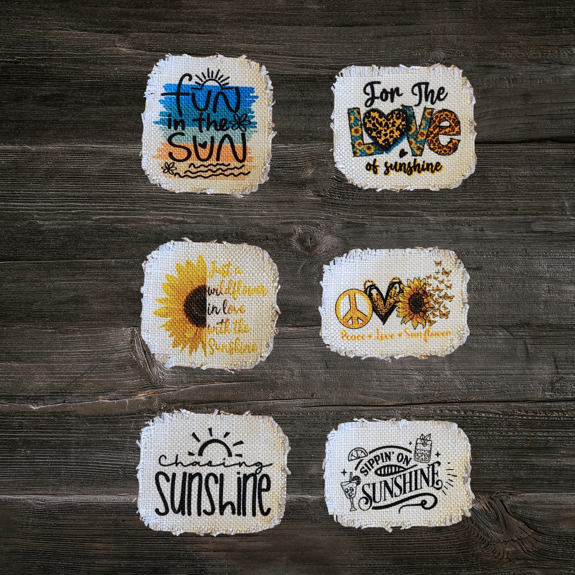 Summer Frayed Hat Patches - Custom Hat or Cap Patch - Sunshine Patch ...