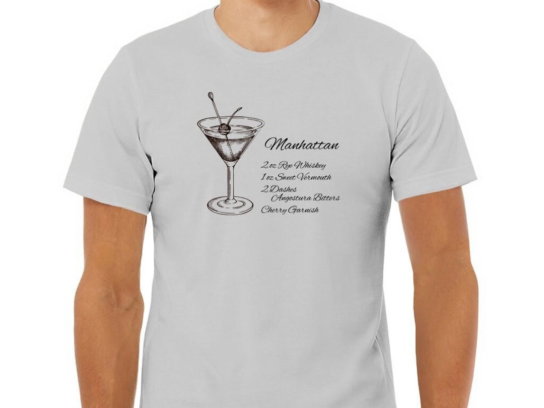 Manhattan Cocktail Recipe Shirt Rye Whiskey, Bourbon, Vermouth, Drink ...