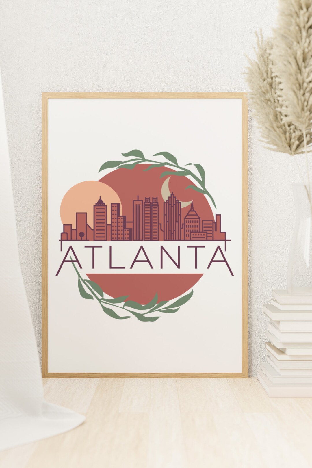 Atlanta City Skyline Printable Digital Wall Art | Instant Download ...