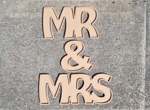 Fillable Joined Letters MR & MRS / Hollow Letters / Wooden - Etsy