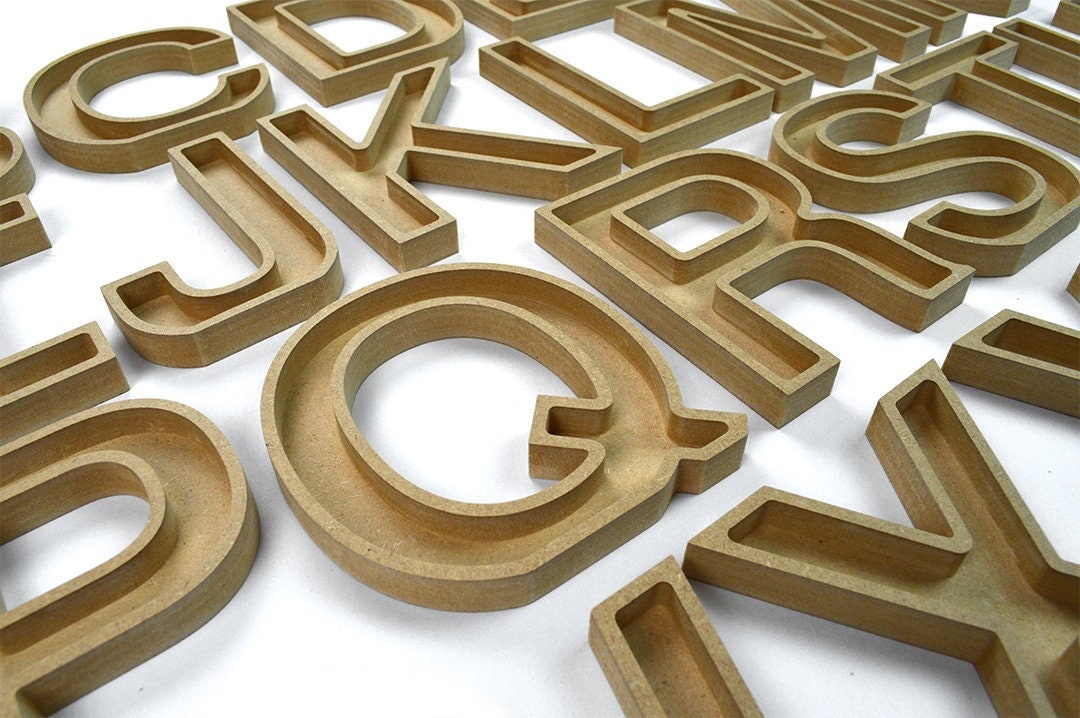 Fillable Wooden Letters / 18mm Mdf / Elegant Font / Hollow Letters ...