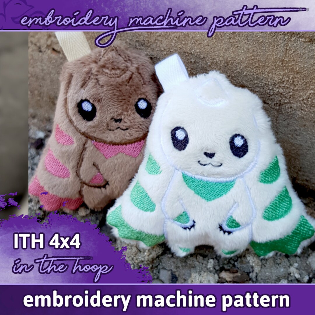 ITH PATTERN 4x4" / 10 X 10 Cm Terriermon Lopmon Set Plush - Etsy