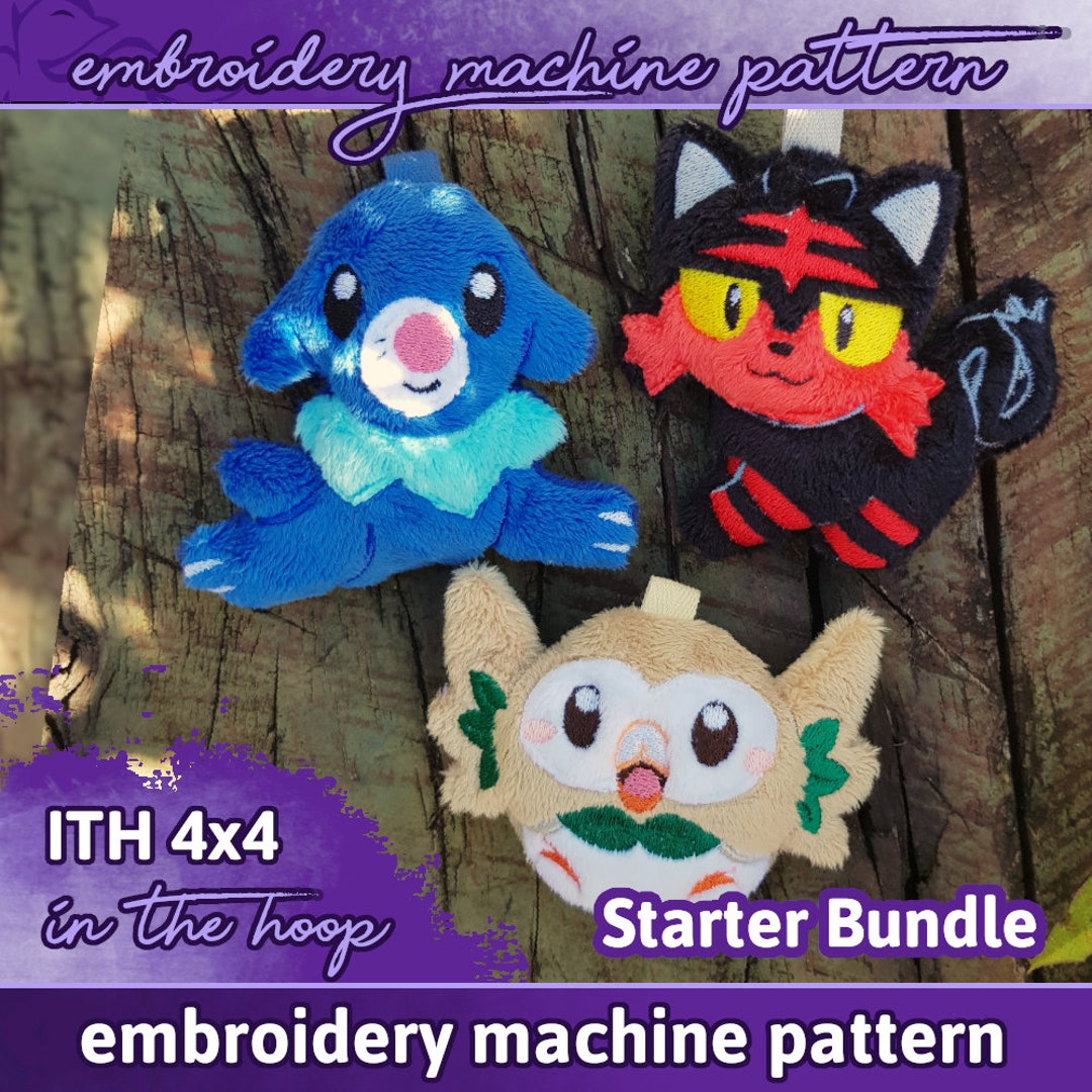 ITH PATTERN 4x4 / 10 X 10 Cm Rowlet Litten Popplio Starter Bundle Bauz Flamiau Robball Plush - Etsy