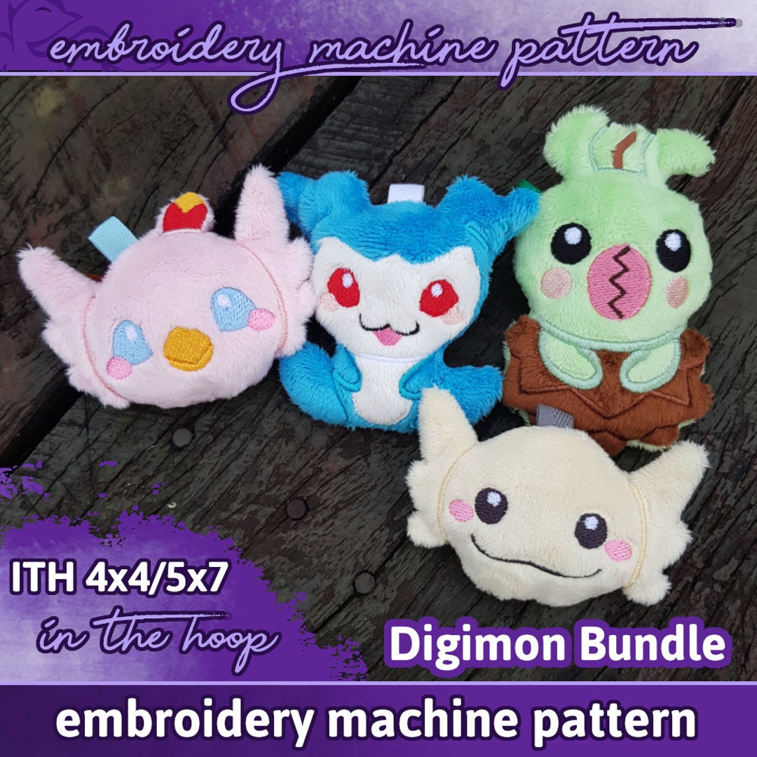 ITH PATTERN 4x4" / 10 X 10 Cm Digi Bundle Minomon Demiveemon Poromon ...