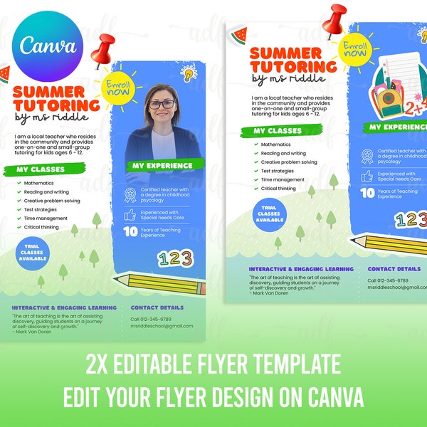 Tutoring Flyer - Etsy