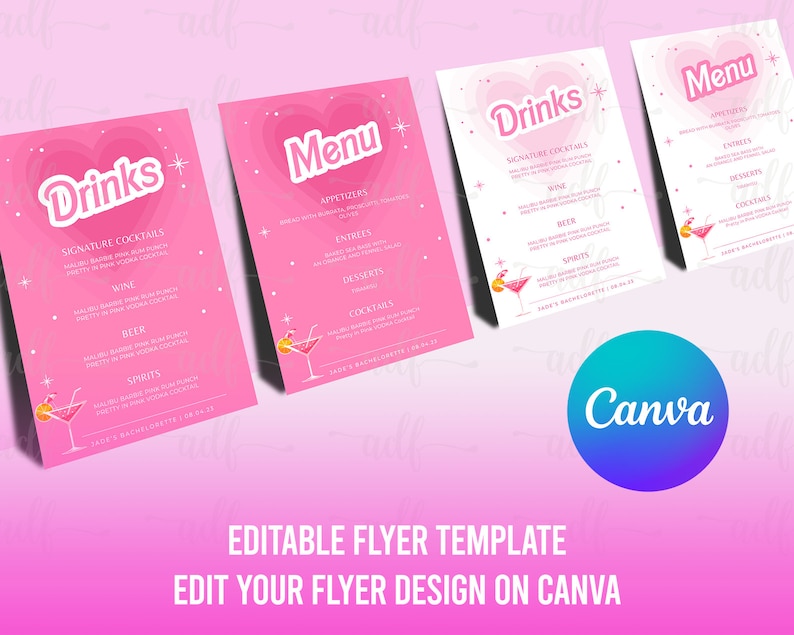 Doll-themed Menu Template Pack, Doll Bar Menu Menu Template, Bar Sign ...