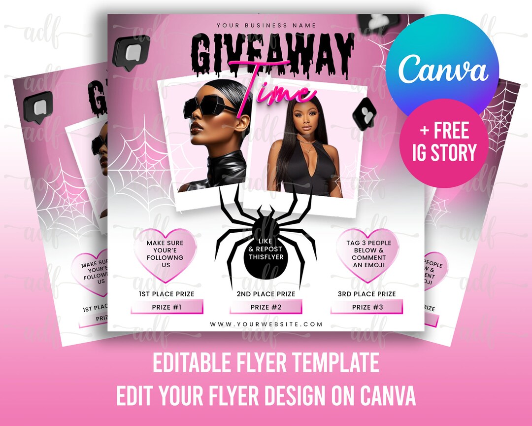 Halloween Giveaway Flyer, DIY Flyer Template Design, Contest Flyer ...