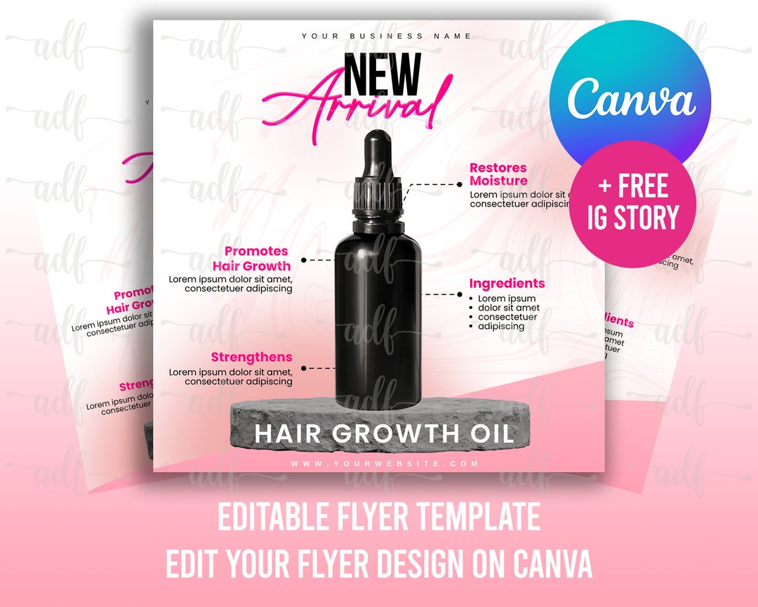 NEW PRODUCT FLYER, Premade Business Social Media Flyer, Hair Oil Flyer ...