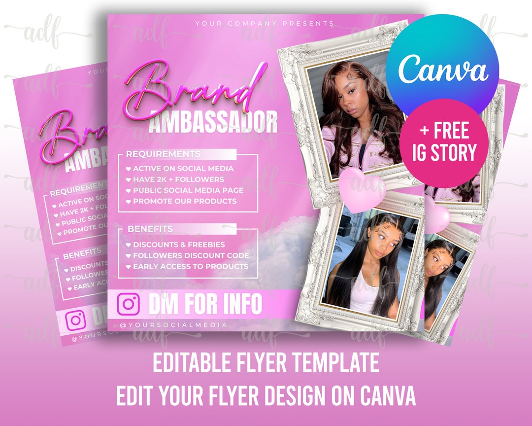 BRAND AMBASSADOR FLYER, Premade Social Media, Influencer Flyer ...
