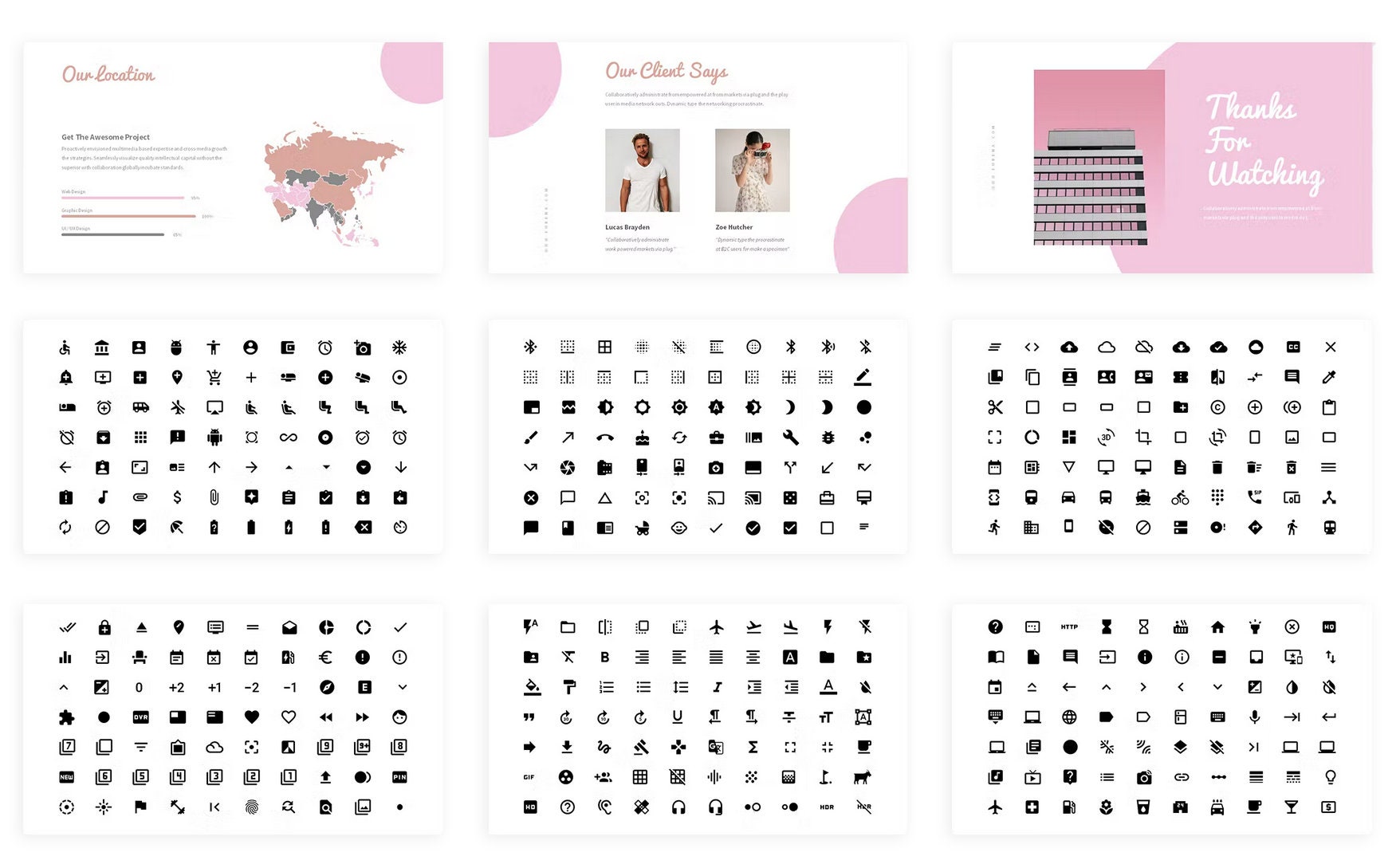 PINK POWERPOINT TEMPLATE, Modern Pink Template, Pink Pitch Deck, Course ...