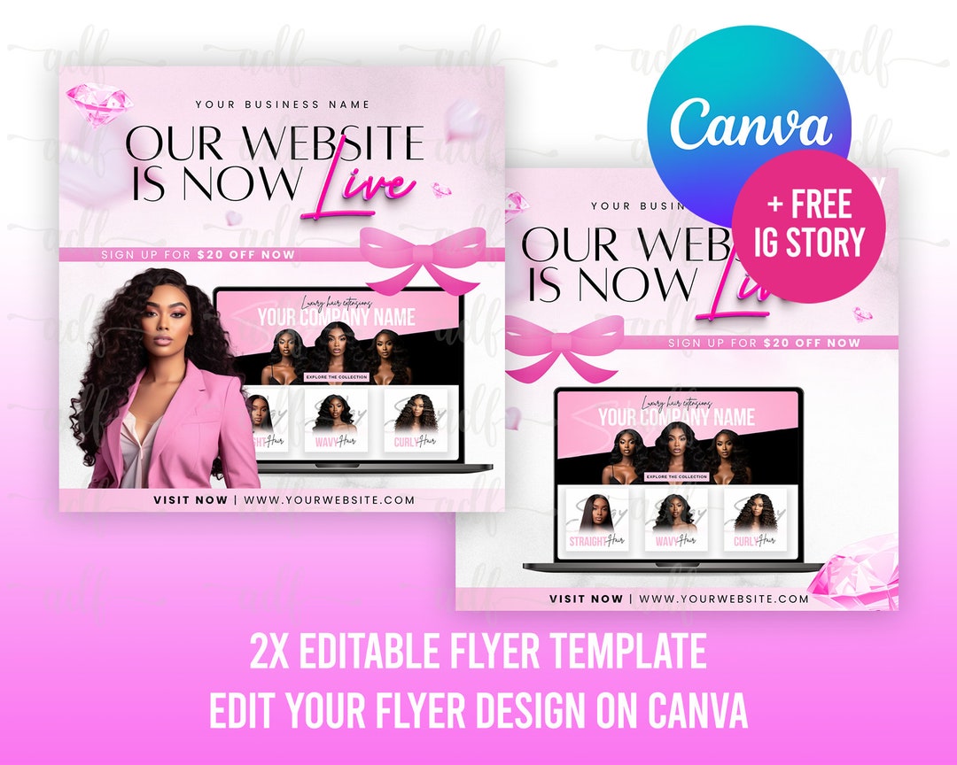 Website Launch Flyer Template: Social Media Promotion, Canva Editable ...