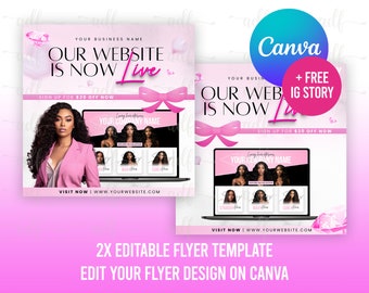 Website Launch Flyer Template, Booking Site, Appointments, Web Banner ...