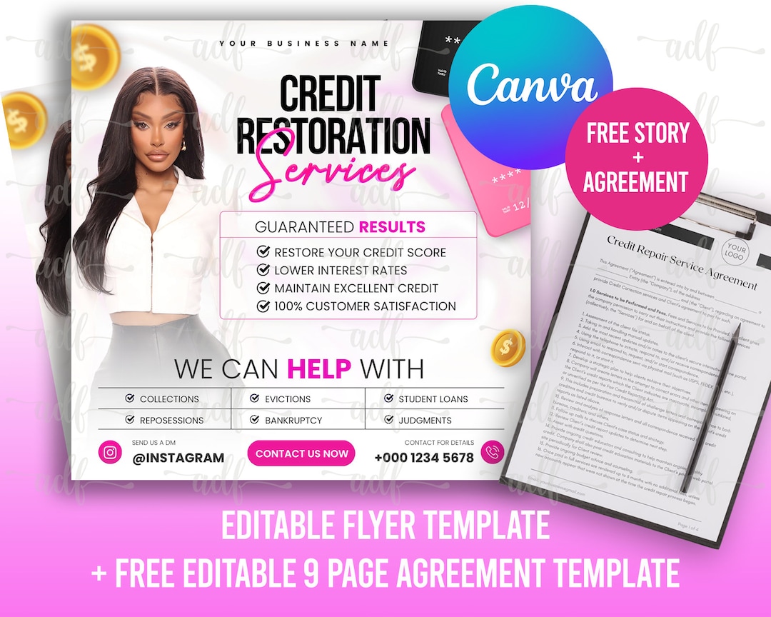 CREDIT REPAIR FLYER, Credit Repair Business, Premade Social Media ...