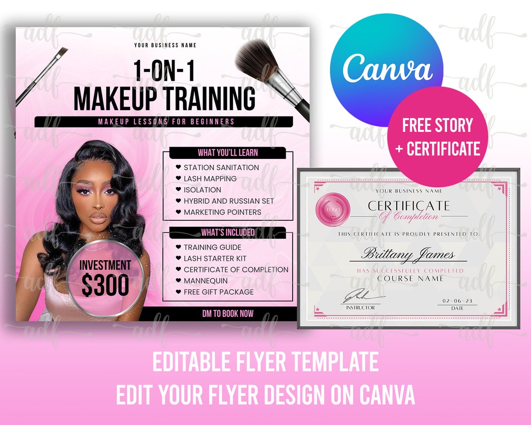 Makeup Training Flyer, Makeup Course, Beauty Salon, Makeup Class, Canva ...