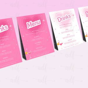 Doll-themed Menu Template Pack, Doll Bar Menu | Menu Template, Bar Sign ...