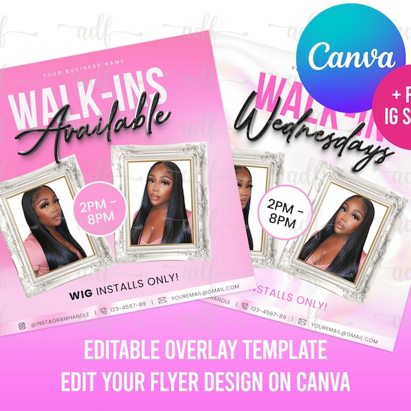 Walk in Appointment Template - Etsy