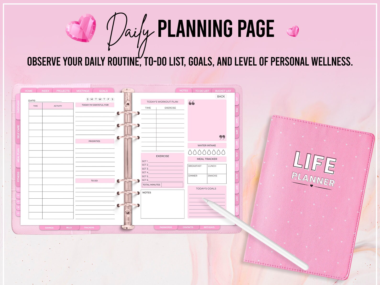 UNDATED Digital Planner, LANDSCAPE Planner Template, Goodnotes Planner ...