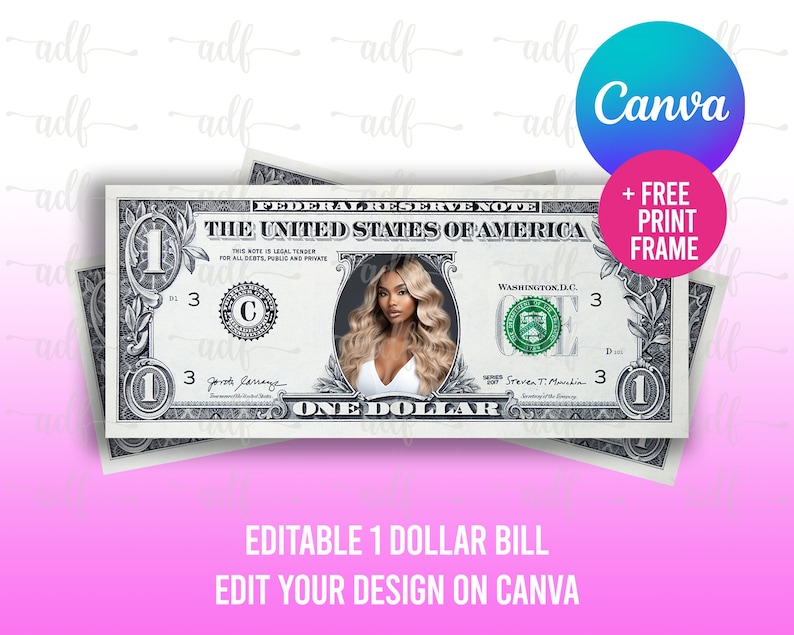 Customizable Dollar Bill Template: Canva Editable Prop Money (digital ...