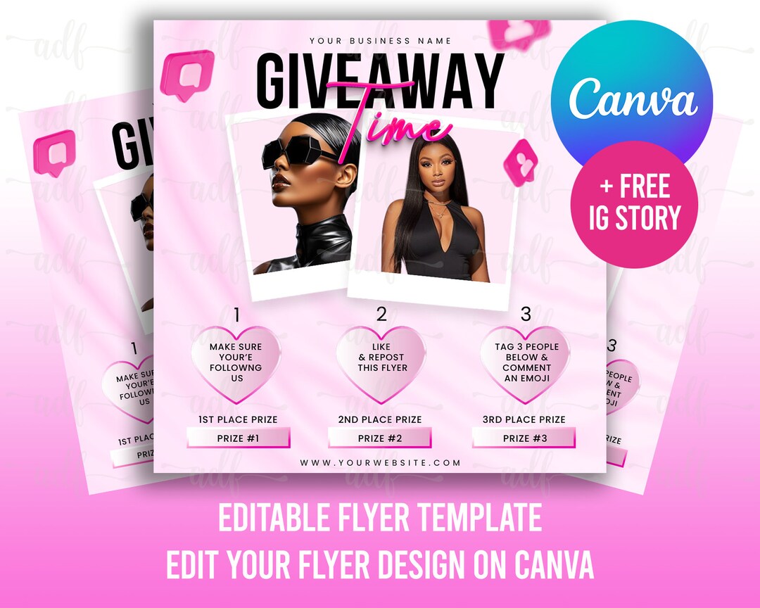 Giveaway Flyer, DIY Flyer Template Design, Contest Flyer, Raffle E ...