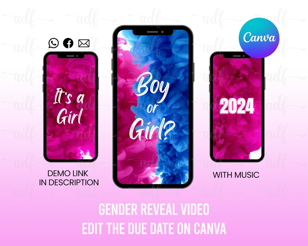 It's a Girl, Digital Gender Reveal, Pregnancy Announcement, Video Baby ...