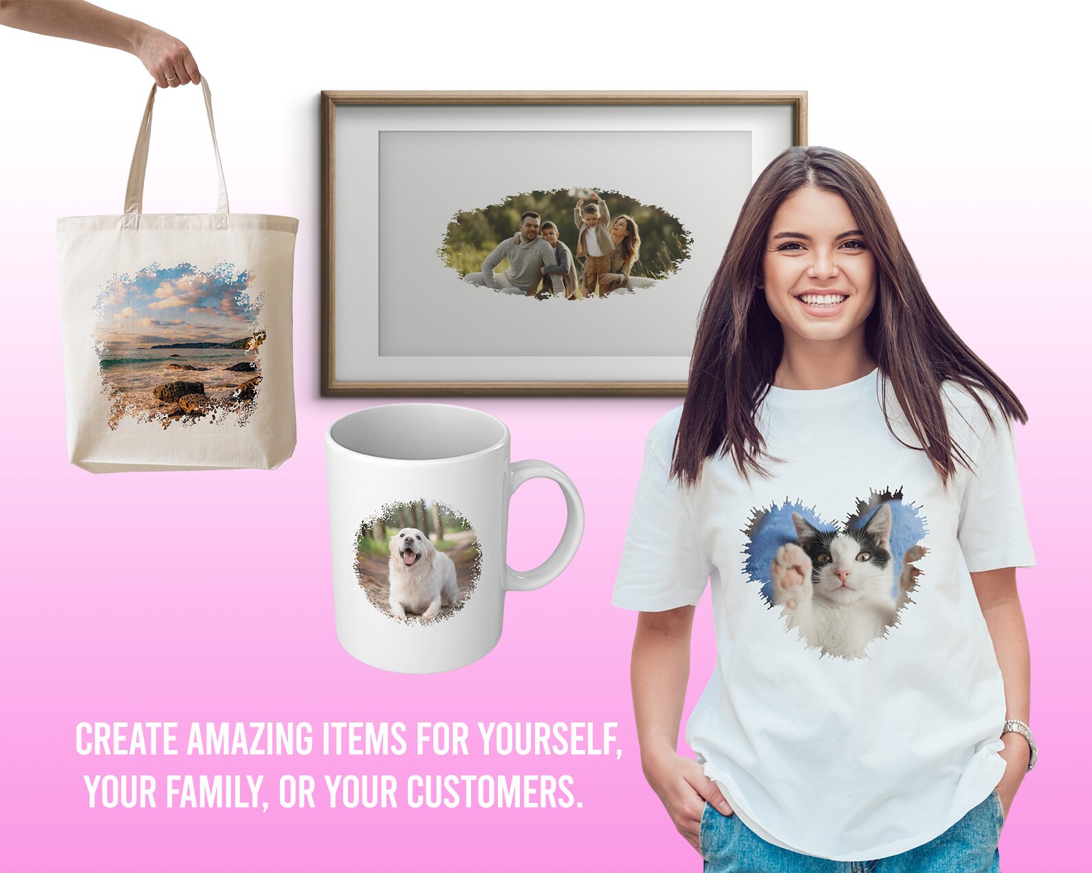 34 Bleach Effect Frames, Editable Drag and Drop Frames, Distressed Edge ...