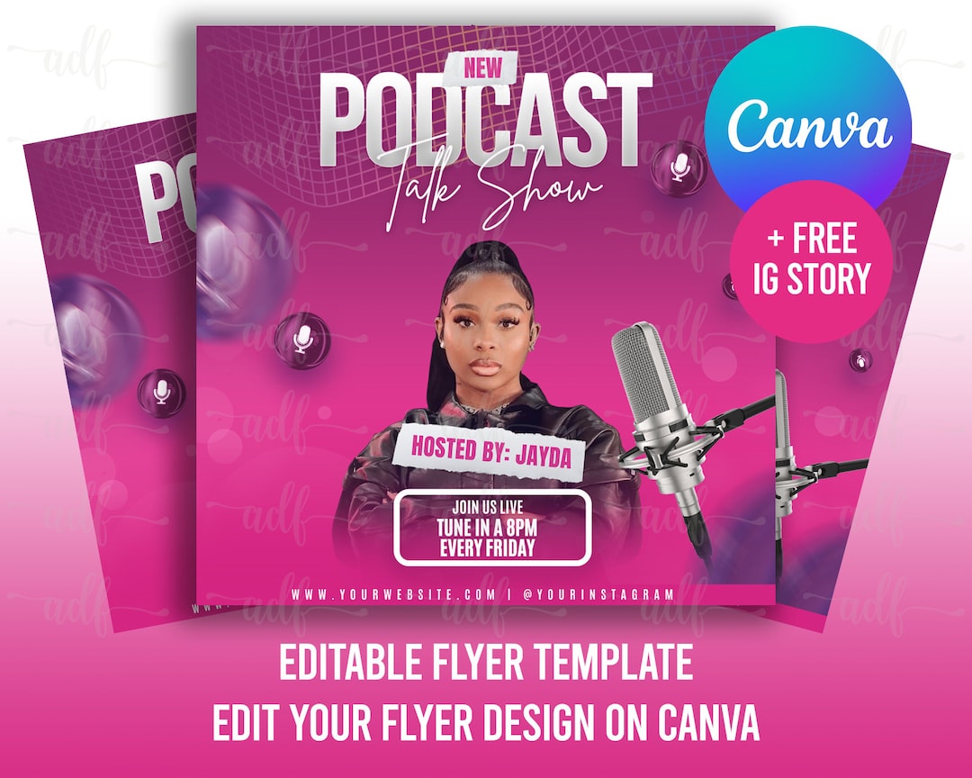 PODCAST FLYER, Social Media Flyer, Radio Show Flyer, New Podcast, Diy ...