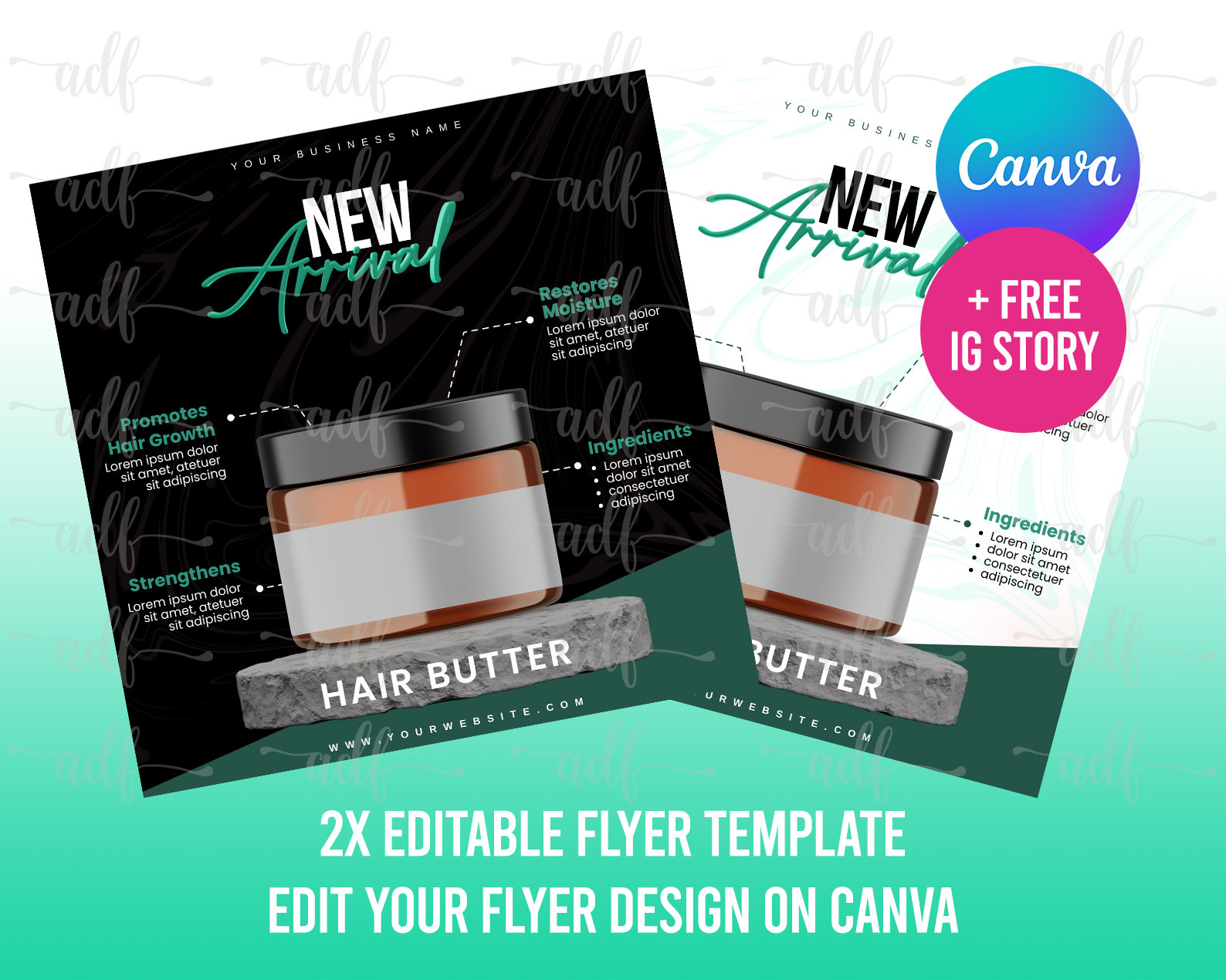 NEW PRODUCT FLYER, Premade Business Social Media Flyer, Hair Butter ...