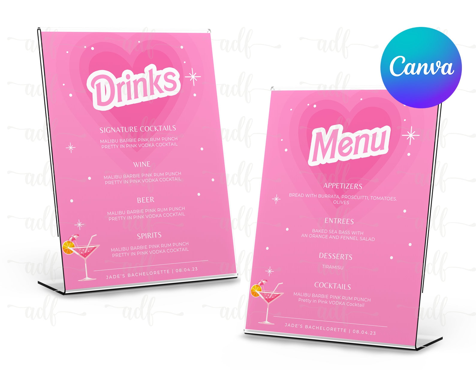 Doll-themed Menu Template Pack, Doll Bar Menu Menu Template, Bar Sign ...