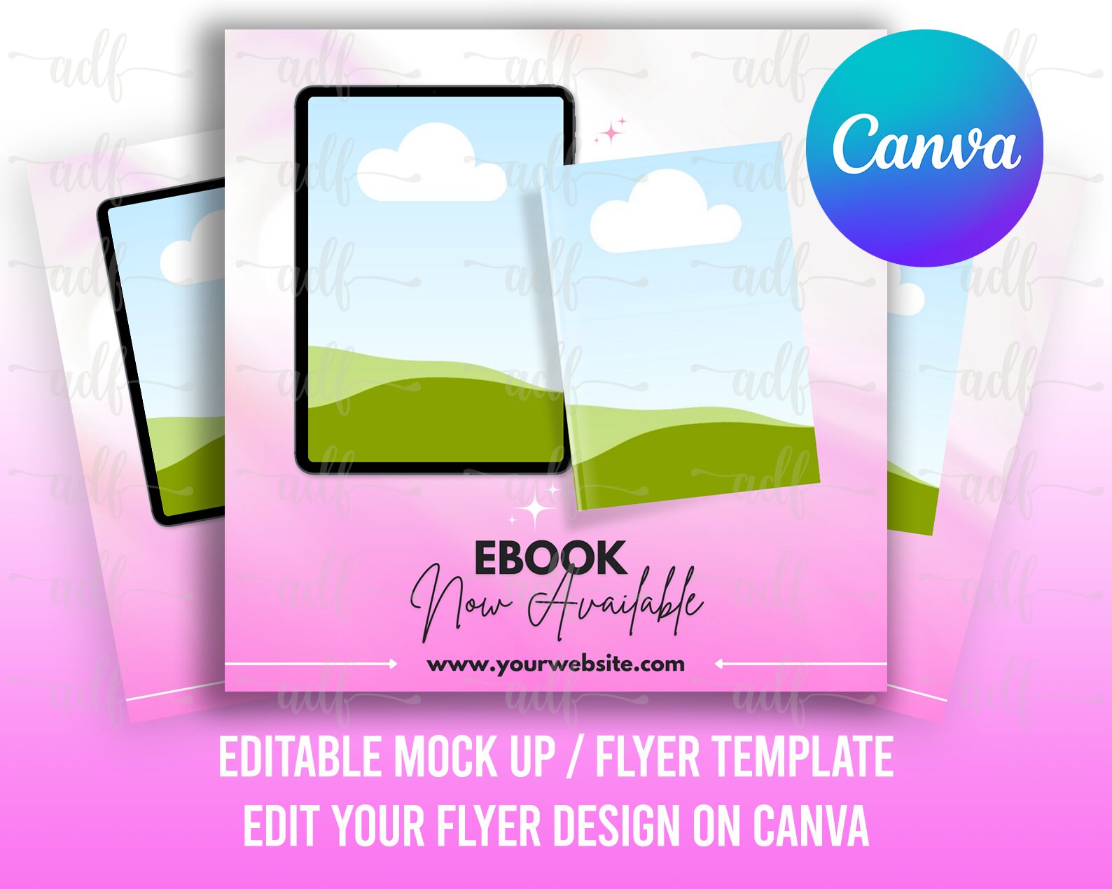 Ebook Cover Mock Up, E Book Cover Promotion, Editable Ebook Cover Flyer ...