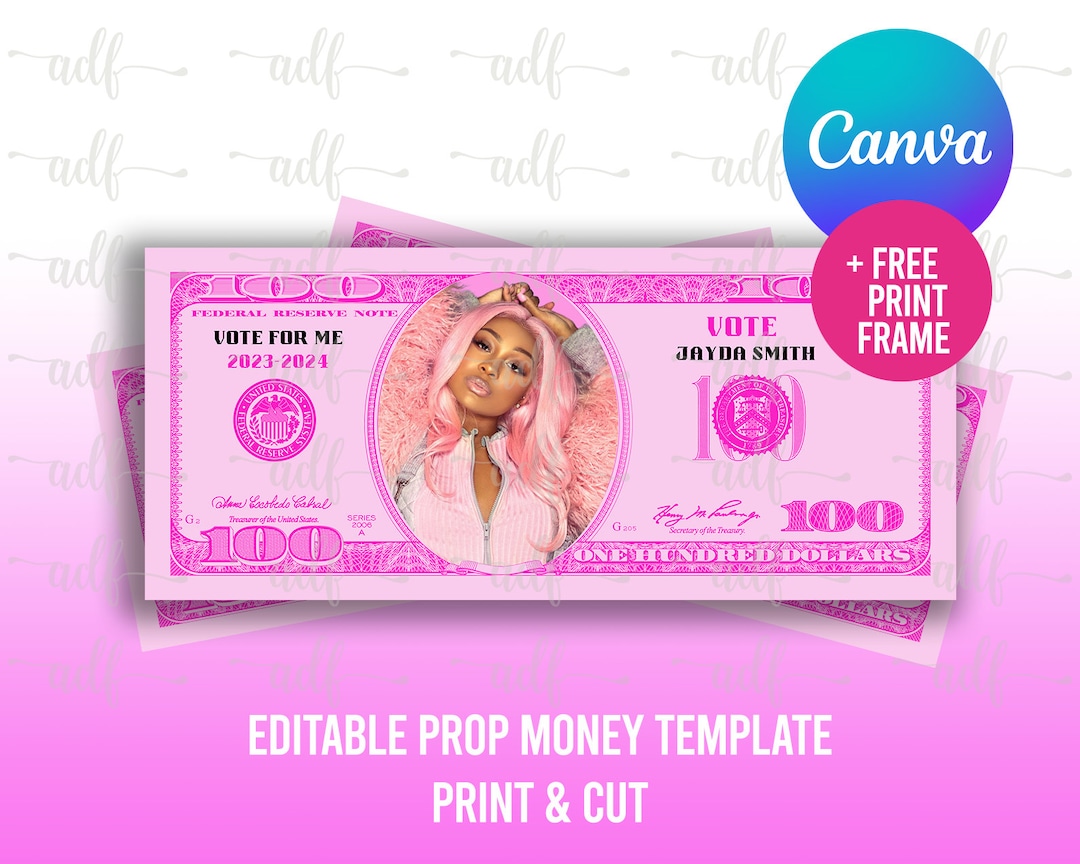 Homecoming Campaign Money, Prom Queen,money Template for Voting ...