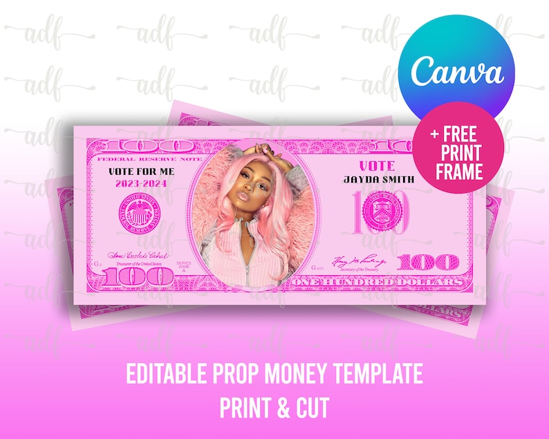 Homecoming Campaign Money Template: Vote for Me, Canva Editable ...