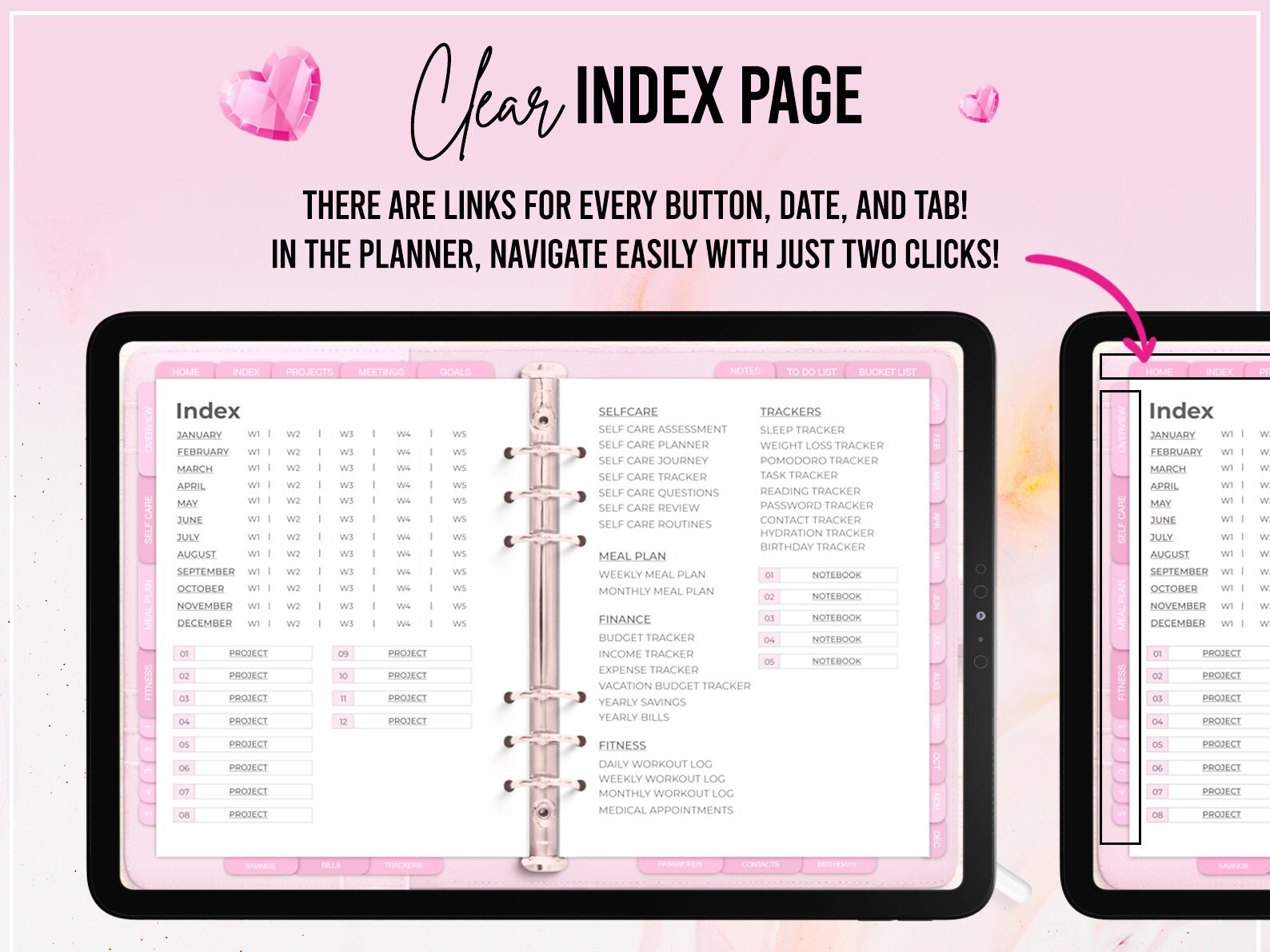 UNDATED Digital Planner, LANDSCAPE Planner Template, Goodnotes Planner ...