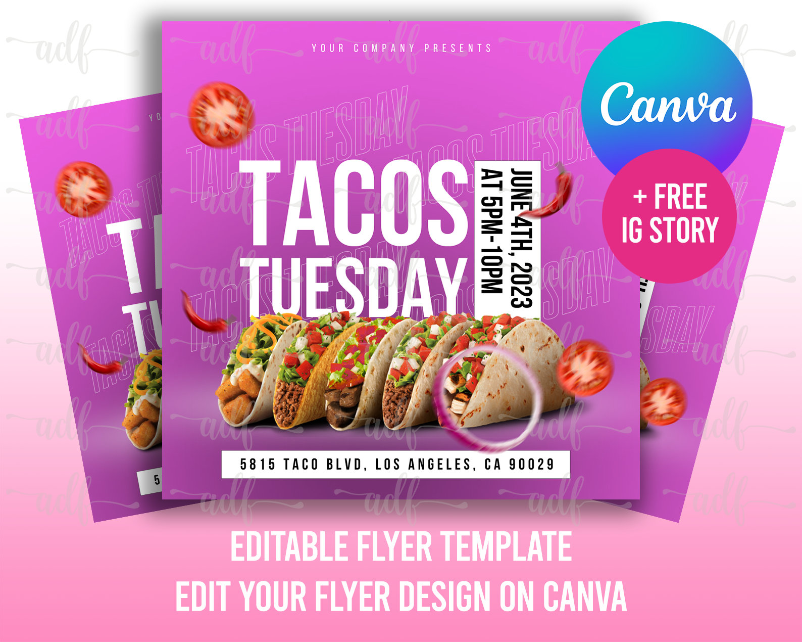 Taco Tuesday Flyer, Taco Tuesday Flyer, DIY Birthday Flyer, Brunch ...