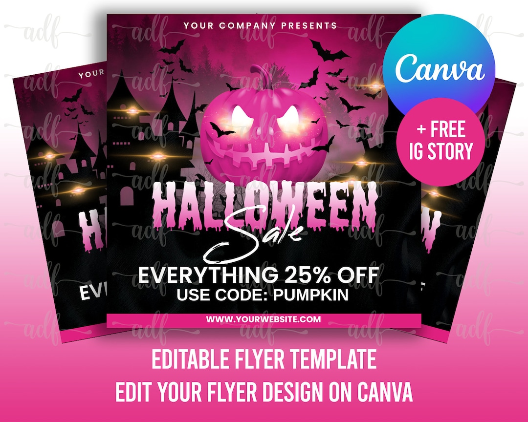 HALLOWEEN FLYER, DIY Flyer Template Design, Promo Party Flyer, Fall ...