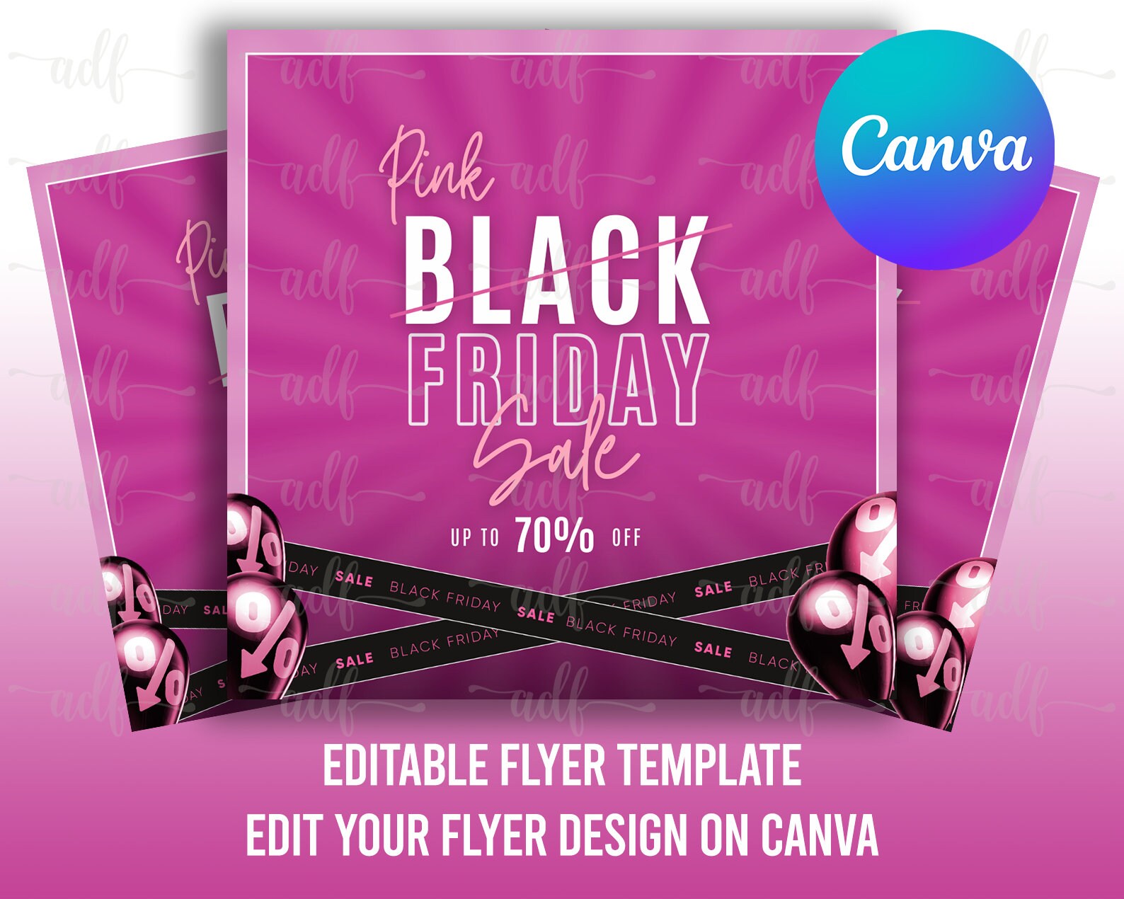 BLACK FRIDAY FLYER, Premade Business Social Media Flyer, Pink Friday ...