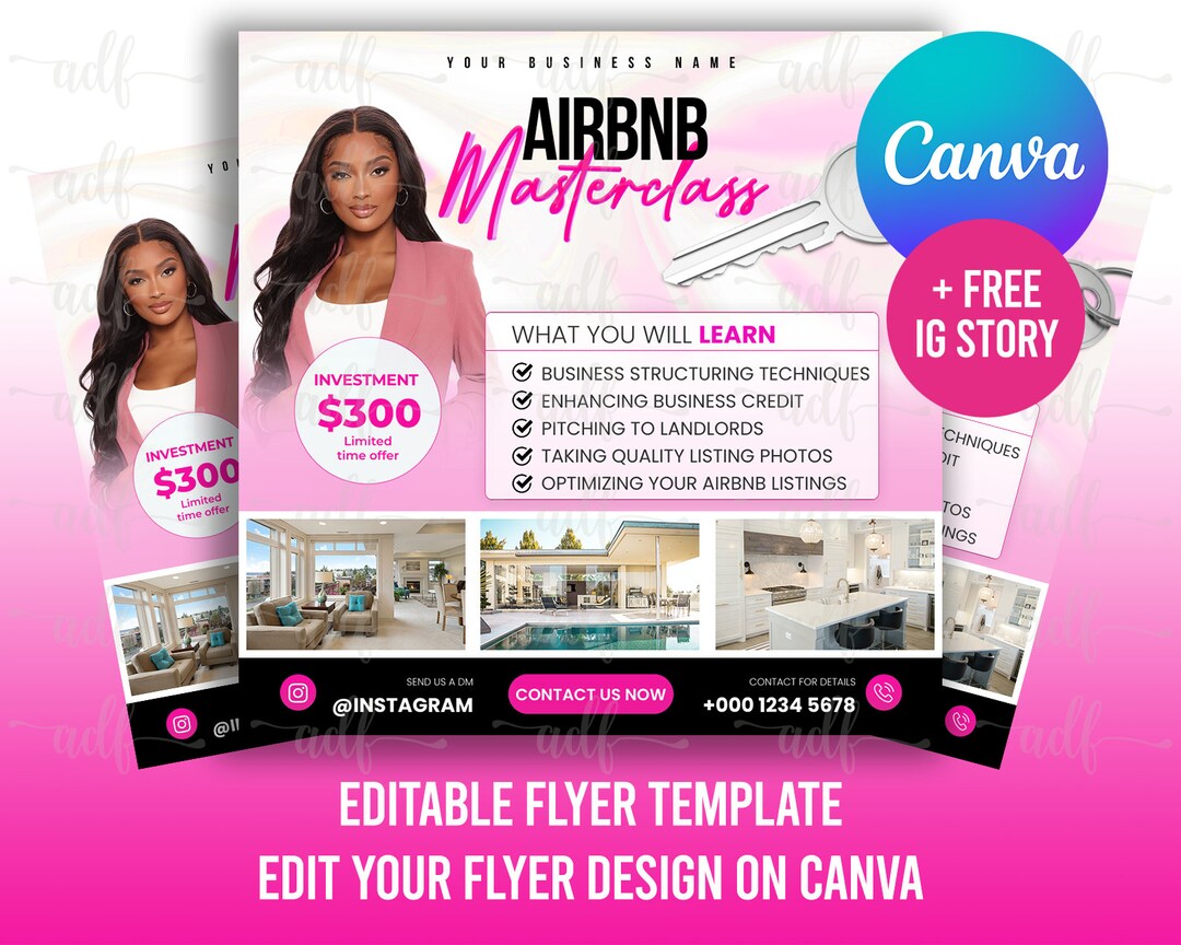 AIRBNB COURSE FLYER Airbnb Masterclass Flyer Masterclass - Etsy